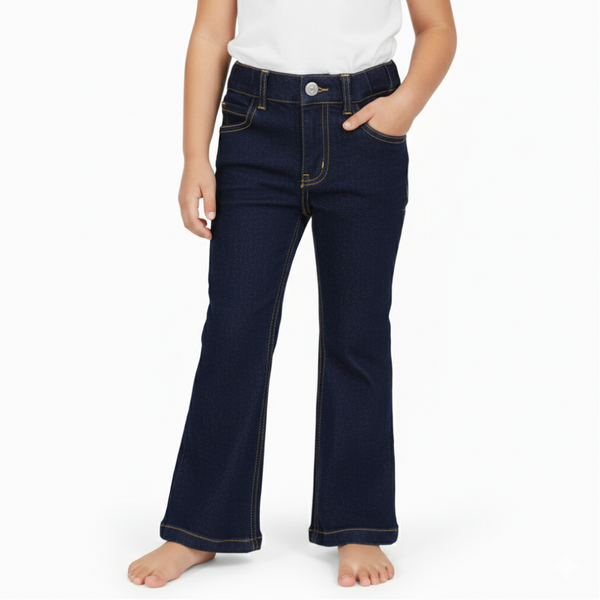 Girls Bootcut Jeans - Navy – Ourkids