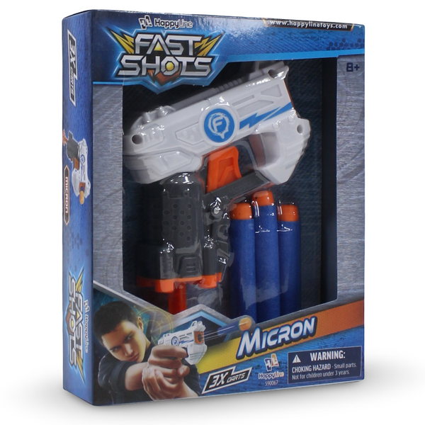 Fast Shots Foam Launcher Set – Micron Blaster with 3 Foam Darts – Ourkids