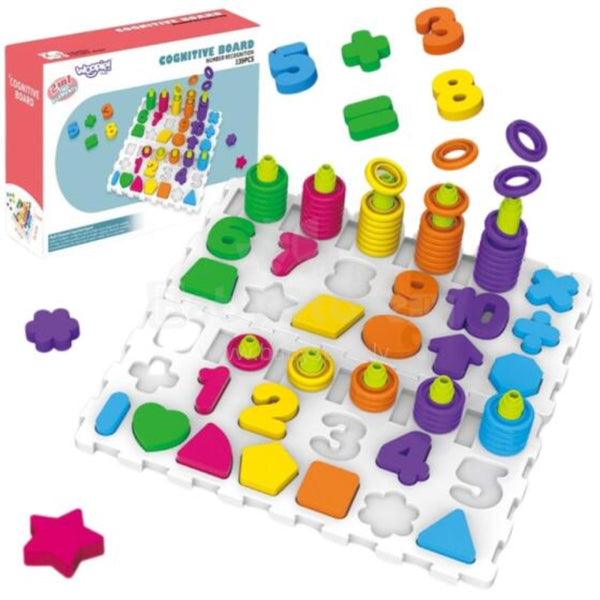 Cognitive Board with Numbers & Shapes - 139 Pcs – Ourkids